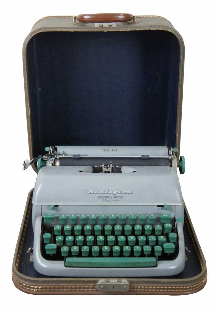 Remington Letter Riter Deluxe Tabulator w Portable Case Mid Century Art ...